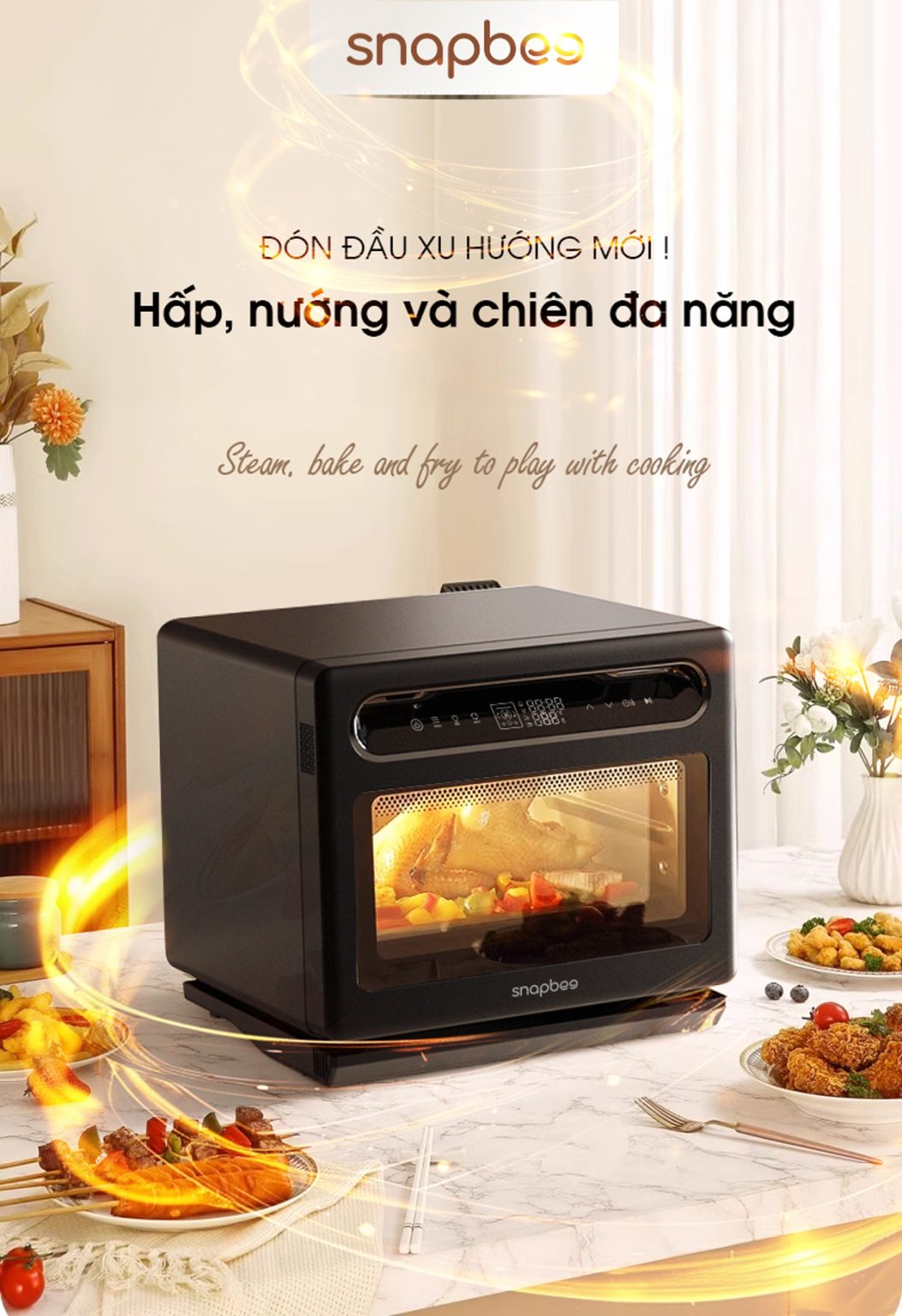 Nồi Chiên Hấp Đa Năng SnapBee SF20 PRO – Dung Tích 20 Lít – Inox 304 và ...